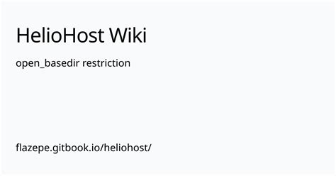 open basedir restriction heliohost wiki