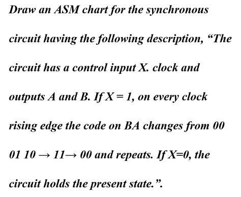 Answered Draw An Asm Chart For The Synchronous Bartleby