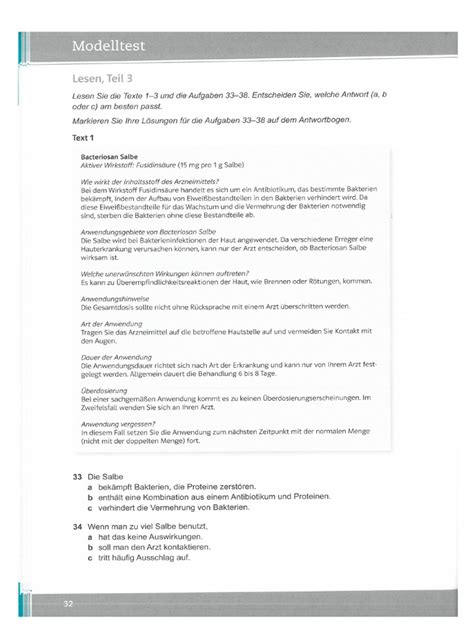 Modelltest Lesen Teil 3 Pdf