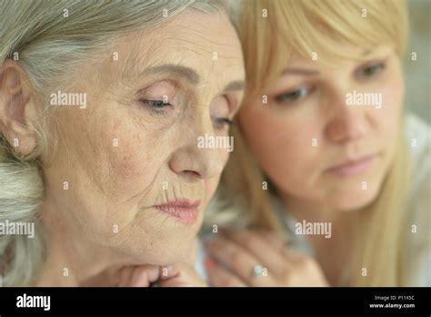 Portrait Of Sad Senior Woman Stock Photo Alamy