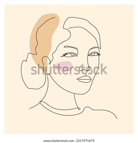 Line Drawing Beauty Woman Face Continuous Stock Vector Royalty Free