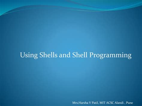 Shell Scripting And Programmingpptx