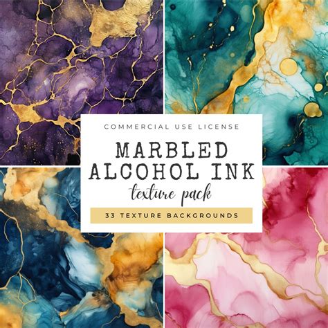 Marbled Alcohol Ink Texture Background Pack Etsy