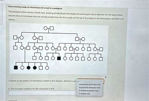 solved texts determining mode of inheritance of a trait in a pedigree
