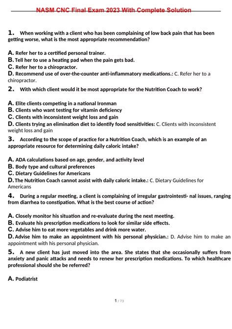 NASM CNC Final Exam 2023 With Complete Solution Nasm Stuvia US