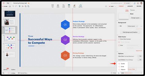 how to snap objects to grids and guides in zoho show