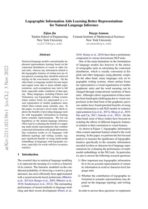 Pdf Logographic Information Aids Learning Better Representations For Natural Language Inference