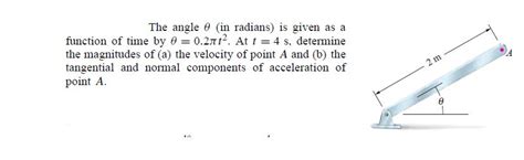 Solved The Angle Theta In Radians Is Given As A Function Chegg Com