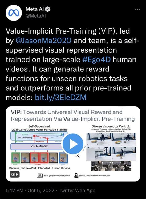 Meta Ais Vip Towards Universal Visual Reward And Representation Via