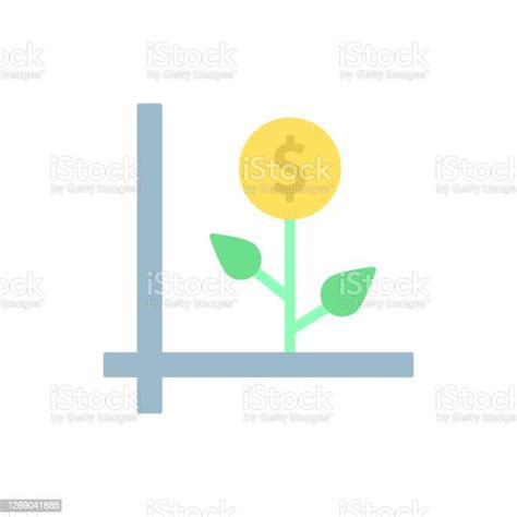 성장 차트 아이콘 Ui 및 Ux 웹 사이트 또는 모바일 응용 프로그램에 대한 경제 아이콘의 간단한 색상 벡터 요소 0명에 대한