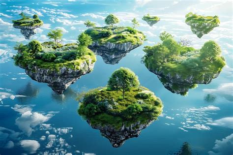 Premium Photo Game Floating Islands Ground Platform For Jump