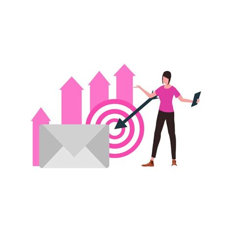 Premium Vector The Girl Is Looking At The Progress Of The Graph Premium Vector The Girl Is Looking At The Progress Of The Graph