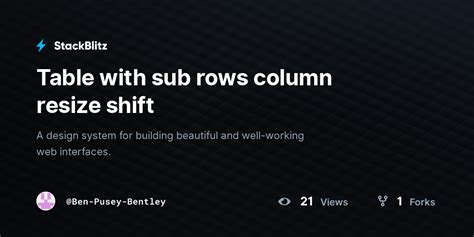 Table With Sub Rows Column Resize Shift Stackblitz