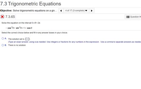 Solved 7 3 Trigonometric Equations Objective Solve