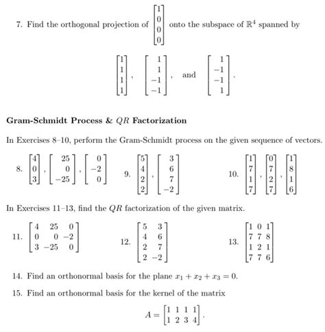 Solved Orthogonal Projections Orthogonal Bases In Chegg Com