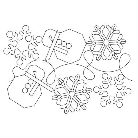 Snowman Snowflake E2e 001 Edge To Edge Quilting Patterns