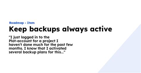 Keep Backups Always Active Ploi Roadmap