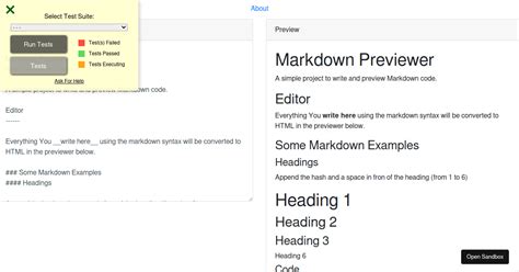 Markdown Previewer Codesandbox