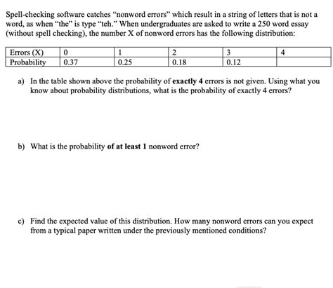Solved Spell Checking Software Catches Nonword Errors