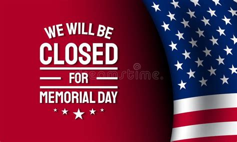 Memorial Day Banner Design With American Flag On Red Background We