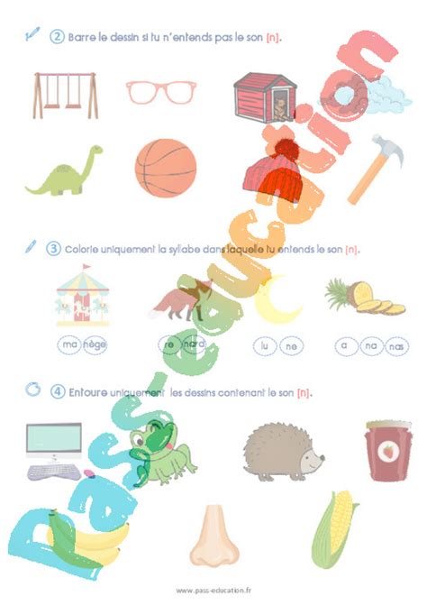 Le Son [n] Gs Phonologie Exercices Cycle 1 Pdf à Imprimer
