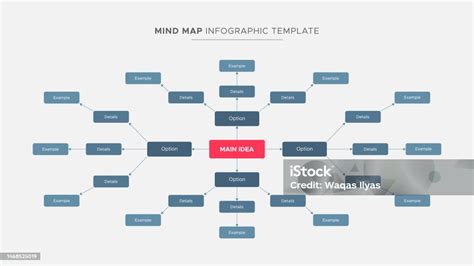 마인드맵 브레인스토밍 초기 아이디어 인포그래픽 템플릿 디자인 벡터에 대한 스톡 벡터 아트 및 기타 이미지 벡터 위계 0명
