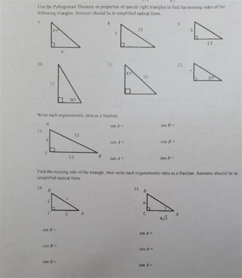 Solved Use The Pythagorean Theorem Or Properties Of Special Chegg