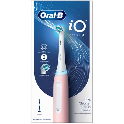 Oral B Io3 Blush Pink Ultimate Clean Electric Toothbrush Wilko