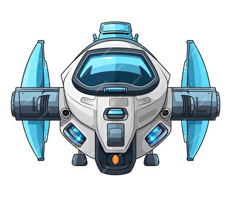 Nave Espacial Futurista Sci Fi Vehículo Ovni Alienígena En Fondo Blanco