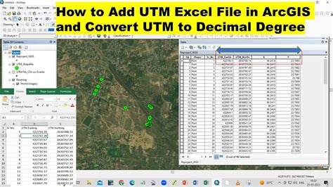 How To Add Utm Excel File In Arcgis And Convert Utm To Decimal Degree