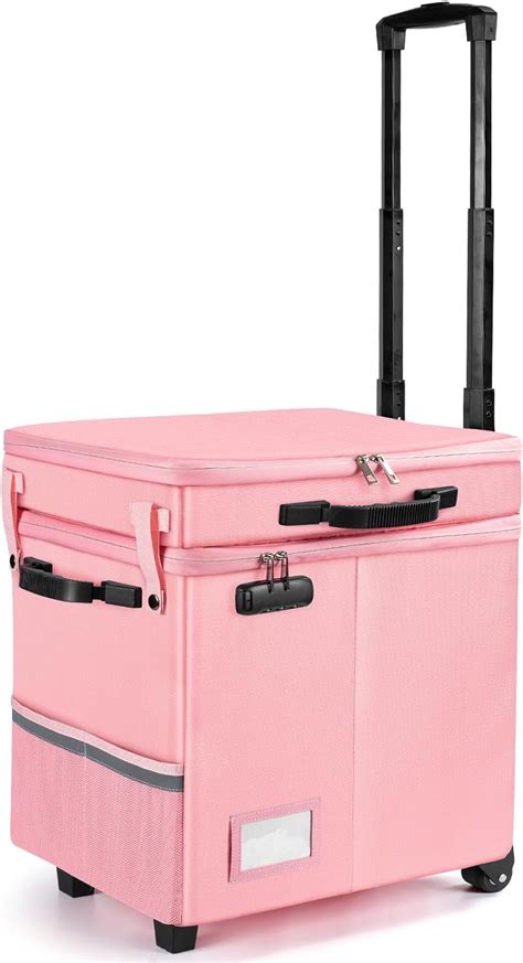 Amazon Com Fireproof File Box With Wheels And Telescopic Handle Foldable Utility Cart Folding