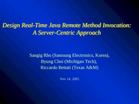 Ppt Design Real Time Java Remote Method Invocation A Server Centric Approach Dokumentips