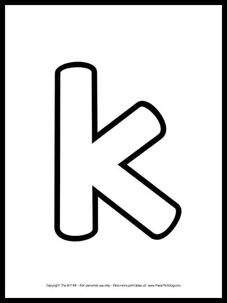 Lowercase Letter K Outline Printable FREE The Art Kit