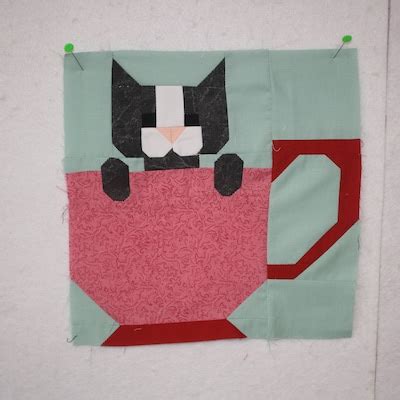 Kittens In Cups Quilt Pattern Pdf Instant Download Modern Patchwork