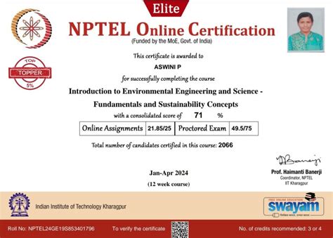 Aswini P On Linkedin Nptel Coursecompletion