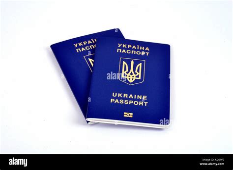 Foreign Biometric Passport Of Ukraine On White Background Ukrainian