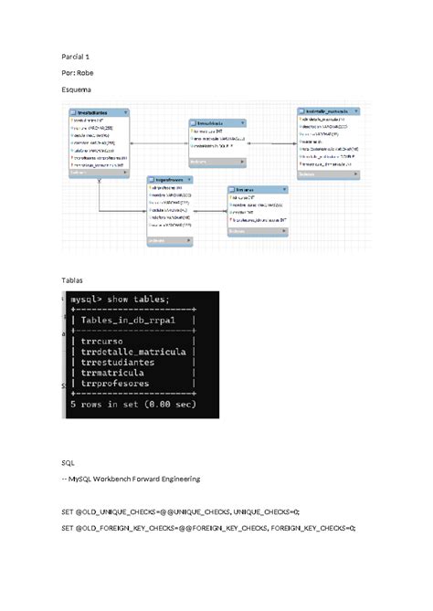 Parcial 1 Bimestre Parcial 1 Por Robe Esquema Tablas Sql Mysql