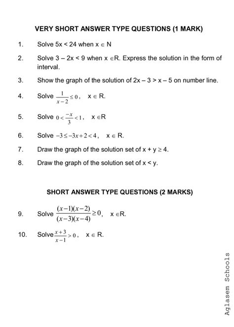 Linear Inequalities Class 11 Notes Pdf रैखिक असमानताएँ के नोट्स All Important Notes