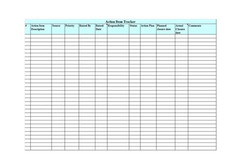 Great Action Item Templates MS Word Excel ᐅ TemplateLab