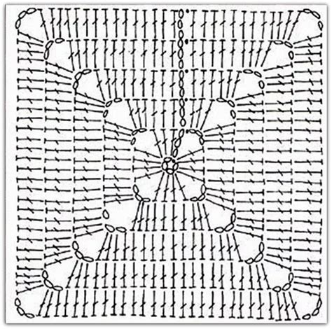 Вязание квадратов крючком схемы и описание