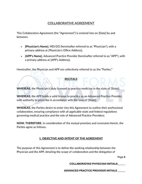 Collaborative Agreement The Forms Vault