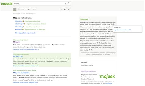 Mojeek Search Summaries Mojeek Blog