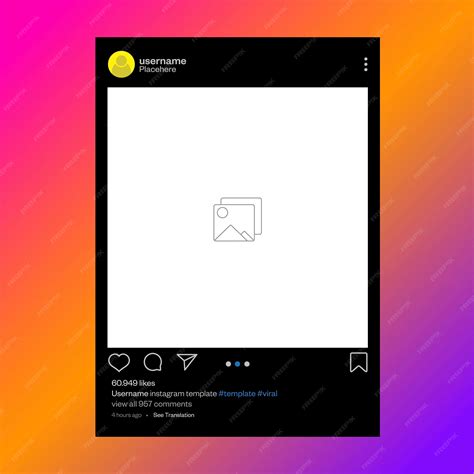 인스타그램 피드 템플릿 프리미엄 벡터