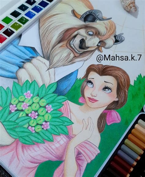 ‎مهسا آموزش نقاشی نقاشی فانتزی‎ ‎mk7 سفارش نقاشی دیو و پری از