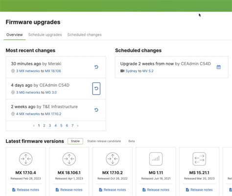 Cisco Meraki Firmware Upgrades In The Meraki Dashboard