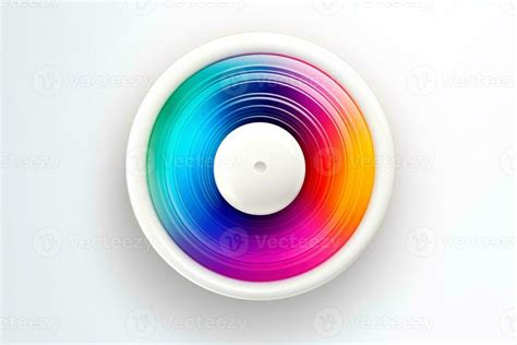Abstract High Tech Multicolor Button On White Background Generative AI Stock Photo At