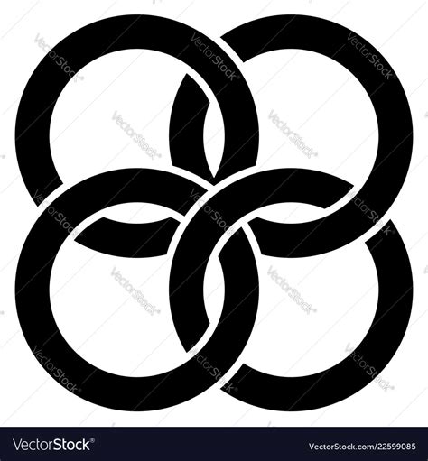 Interlocking Circles Rings Abstract Icon Vector Image