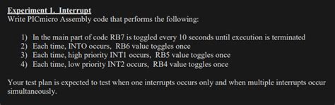 Interrupt Usage Example The Following Code Is Written