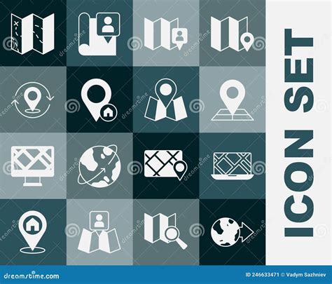 Set Location On The Globe City Map Navigation Folded With Location Marker House Map Pin And