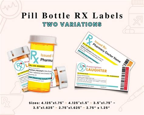 Pill Bottle Labels Bundle Editable Prescription Label Pill Etsy